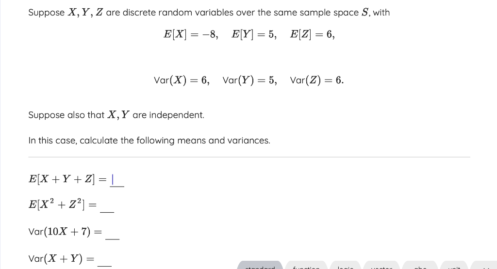 Solved Suppose X,Y,Z are discrete random variables over the | Chegg.com