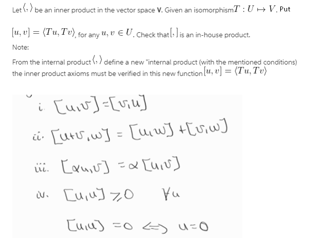 Solved Let (1) be an inner product in the vector space V. | Chegg.com