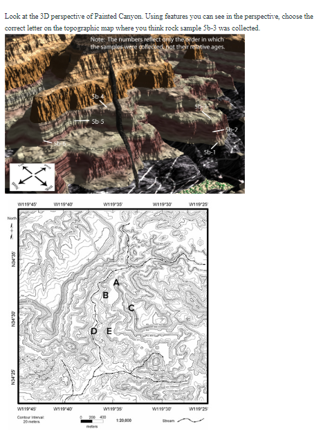 Solved Look at the 3D perspective of Painted Canyon. Using | Chegg.com