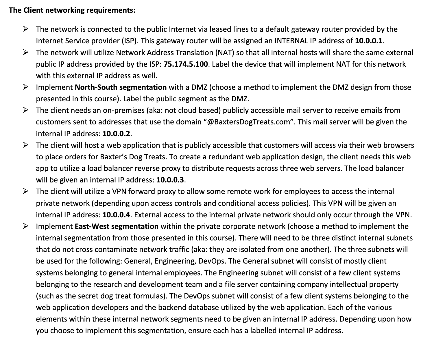 Solved Network Diagram - ﻿Segmentation - ﻿The Client | Chegg.com