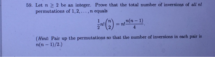 Solved Let n greaterthanorequalto 2 be an integer. Prove | Chegg.com