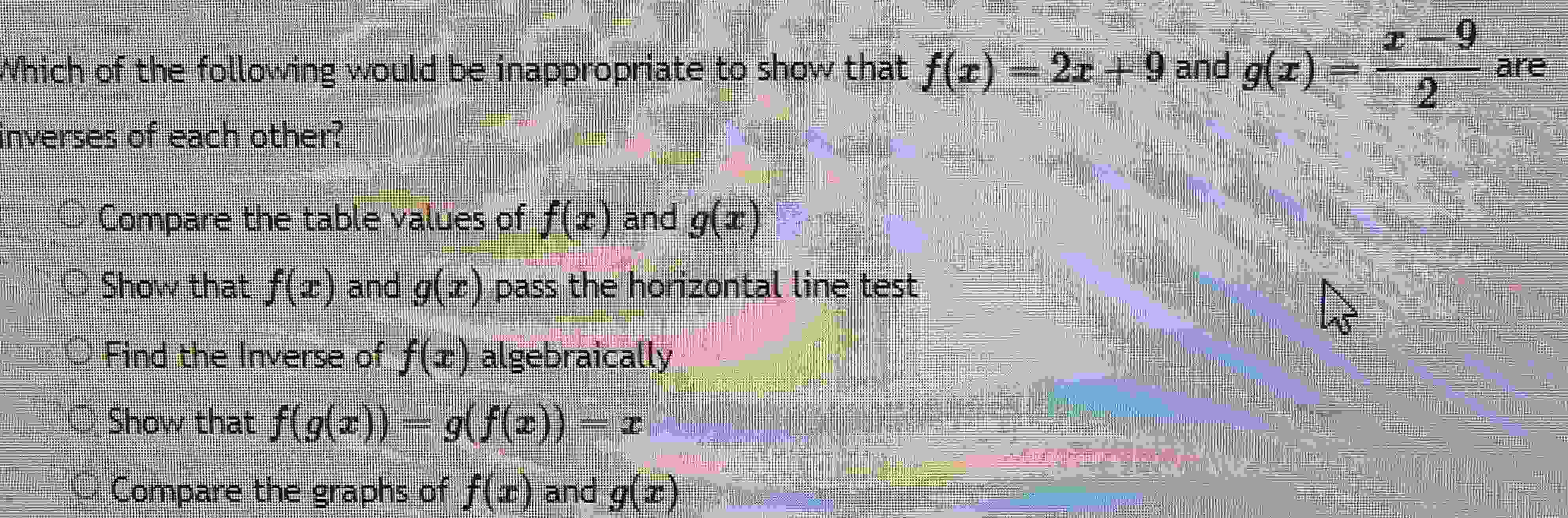 Solved Which of the following would be inappropriate to show | Chegg.com