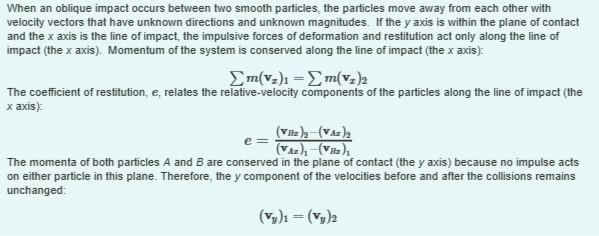 Solved When an oblique impact occurs between two smooth | Chegg.com