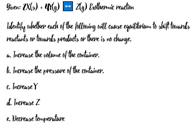 Solved Given: 2x(s) +49) 049) Exothermic reaction Identify | Chegg.com