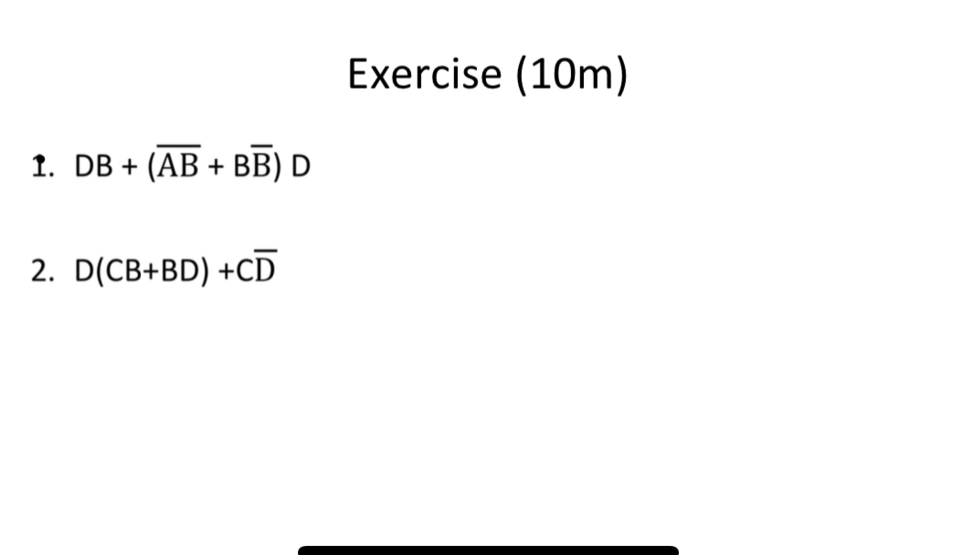 Solved Exercise (10 m) DB+(AB+BB)DD(CB+BD)+CD | Chegg.com