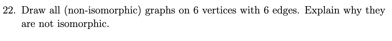 Solved 22. Draw all (non-isomorphic) graphs on 6 vertices | Chegg.com
