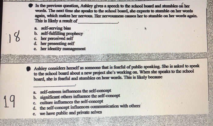 Solved Communication Test Questions Ashley | Chegg.com