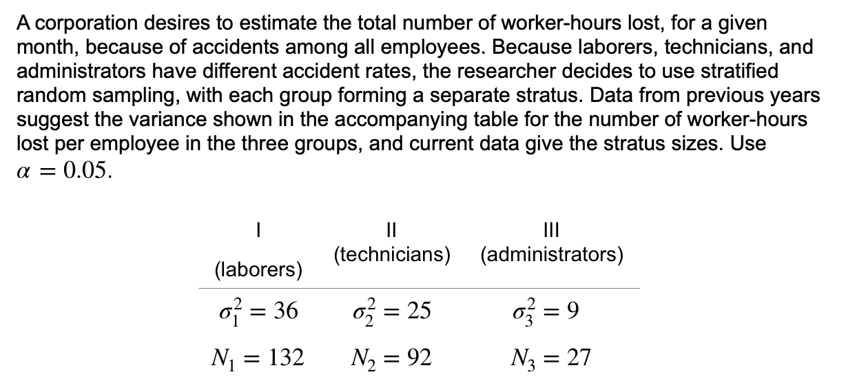 Solved Determine the Neyman allocation () and strata sample | Chegg.com