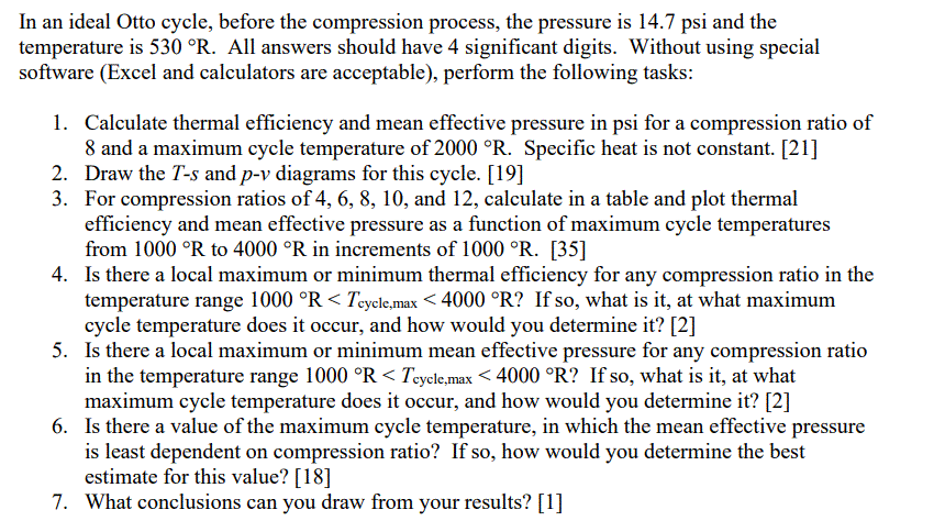 In an ideal Otto cycle, before the compression | Chegg.com