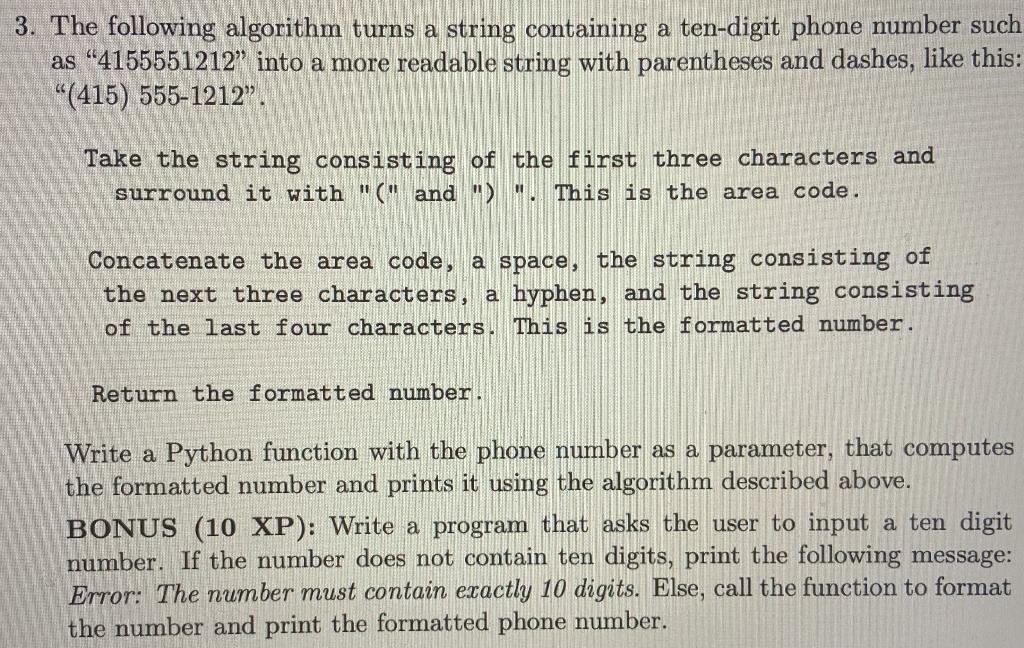 Solved 3. The following algorithm turns a string containing | Chegg.com