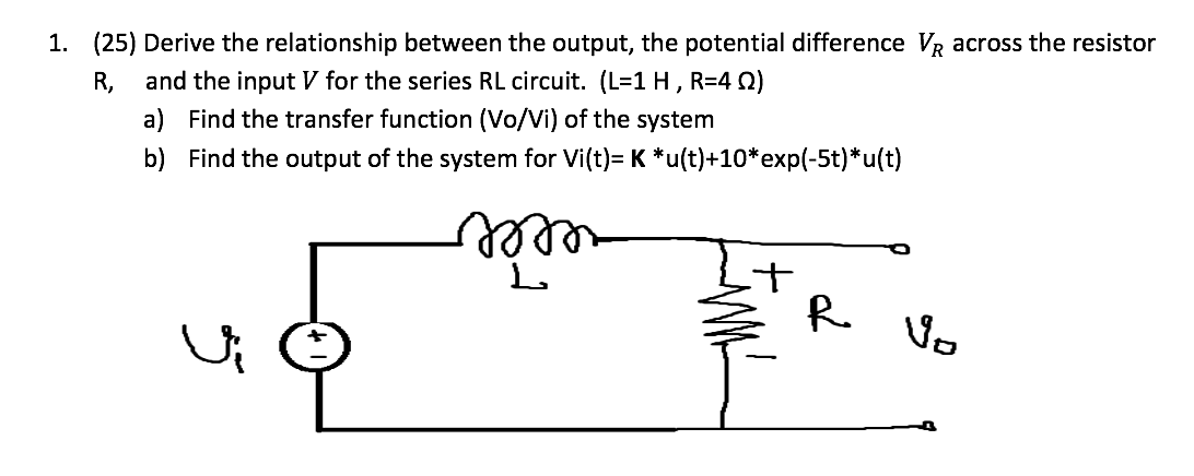Solved 1. (25) Derive the relationship between the output, | Chegg.com