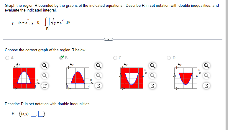 Solved Graph the region R bounded by the graphs of the | Chegg.com