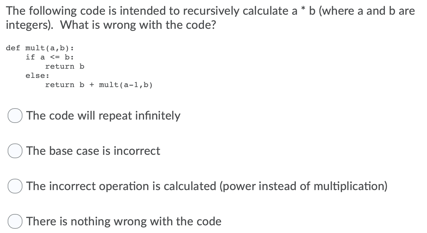 Solved The following code is intended to recursively | Chegg.com