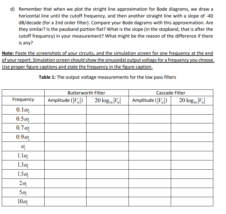 Solved Part 2: Constructing Bode Diagrams In LTSpice, | Chegg.com