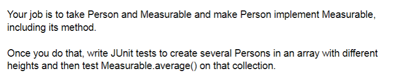 Solved Interfaces Exercise 1. Person and Height Suppose we | Chegg.com