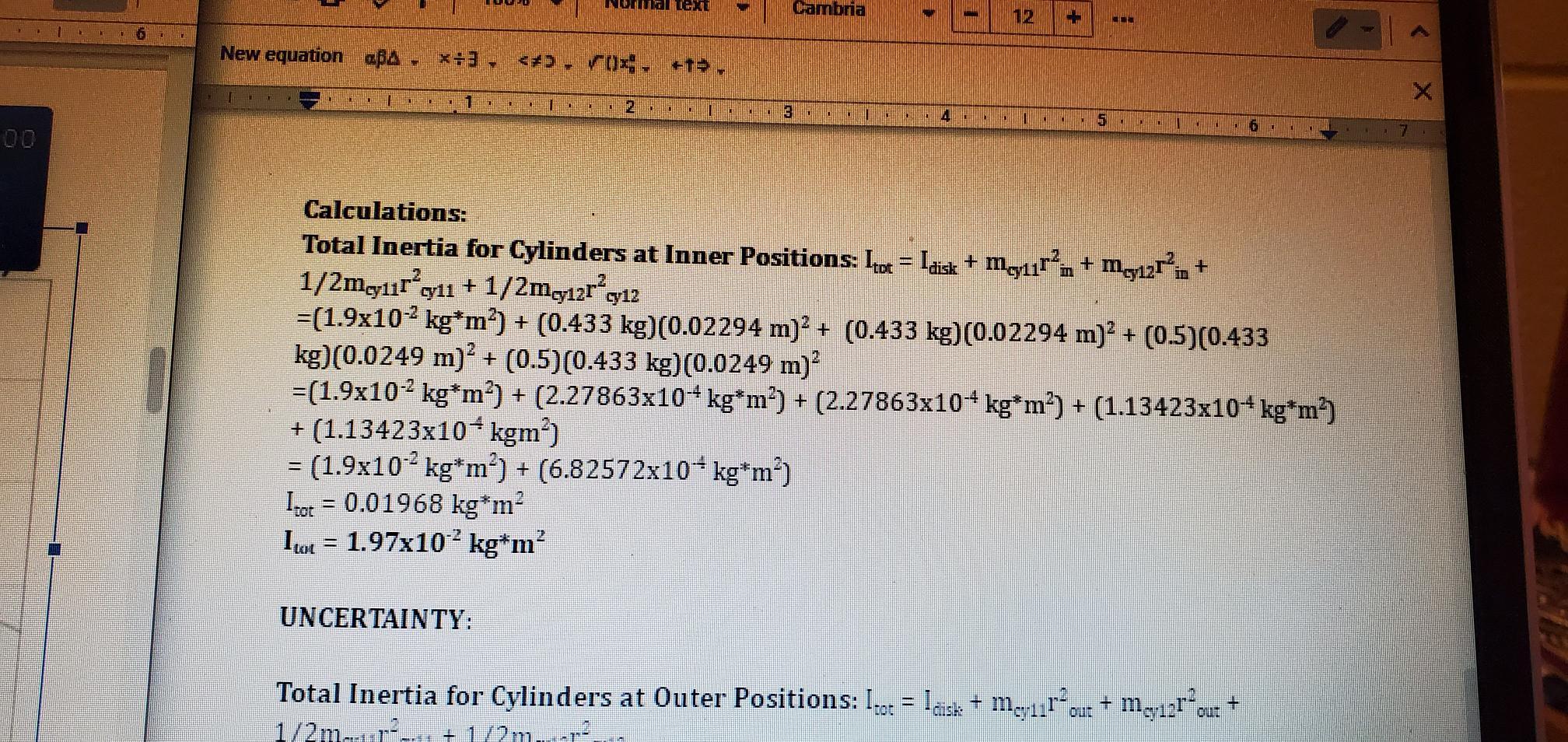 Solved How do I calculate uncertainty for this using error | Chegg.com