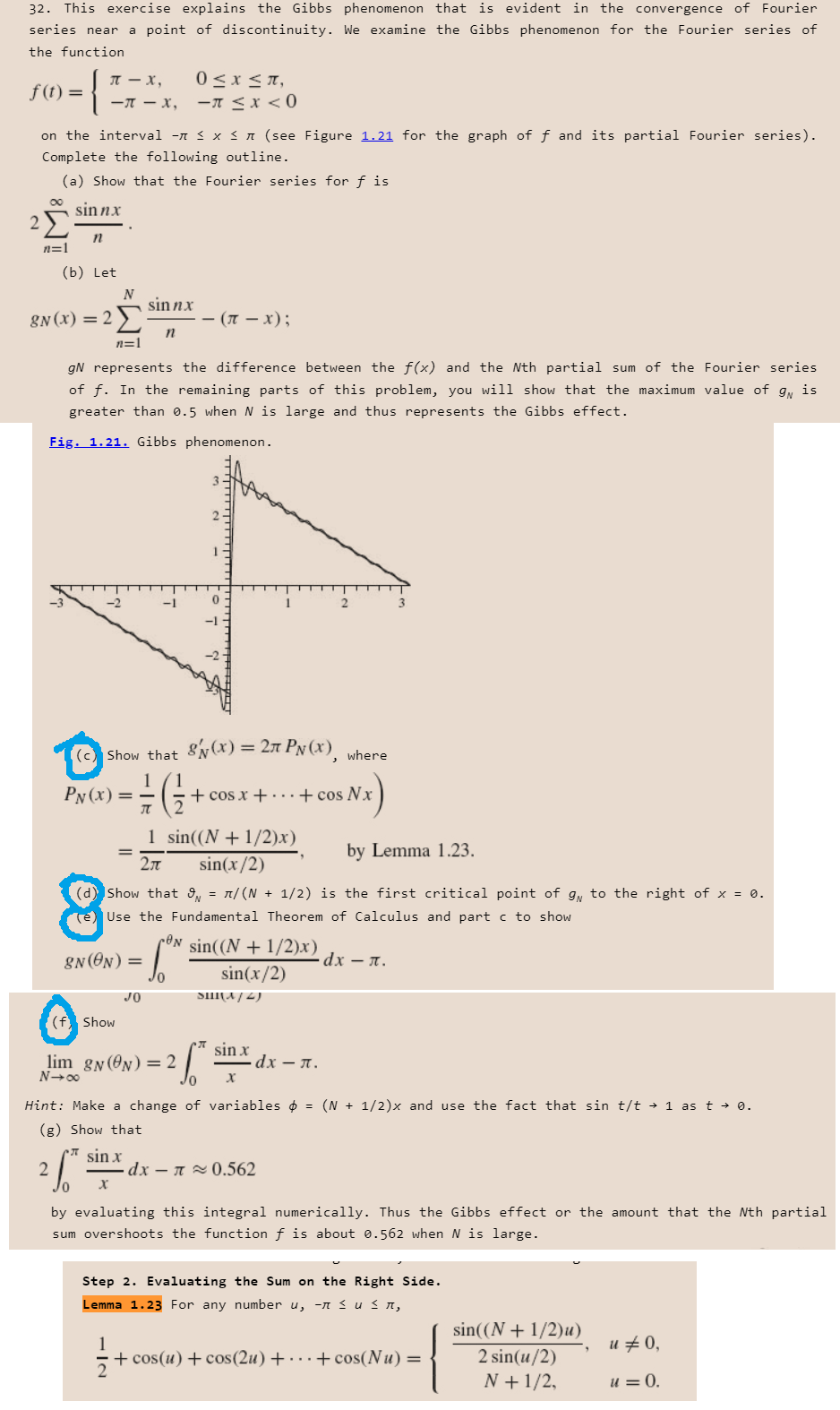 32. This exercise explains the Gibbs phenomenon that | Chegg.com