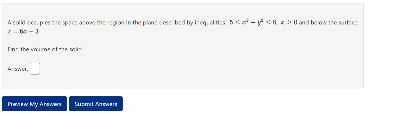 Solved A solid occupies the space above the region in the | Chegg.com