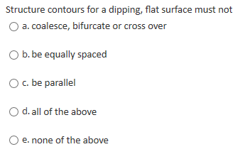 Solved Structure contours for a dipping, flat surface must | Chegg.com