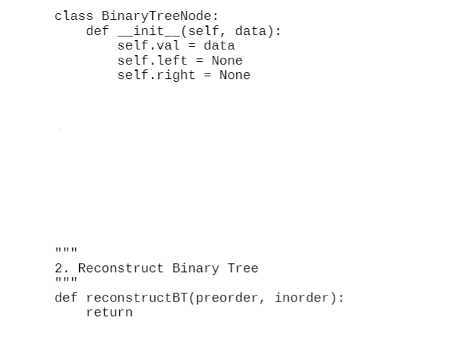Solved Problem 2 Given the preorder and inorder traversals | Chegg.com
