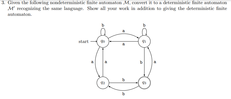 Solved 3 Given The Following Nondeterministic Finite