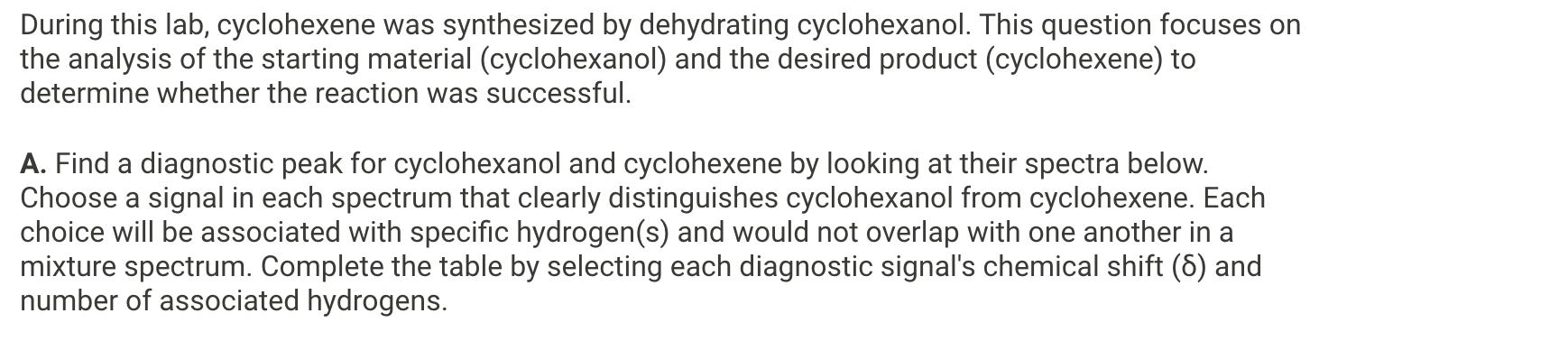 Solved During this lab, cyclohexene was synthesized by | Chegg.com