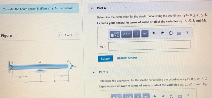 Solved Consider the beam shown in (Figure 1) EI is constant | Chegg.com
