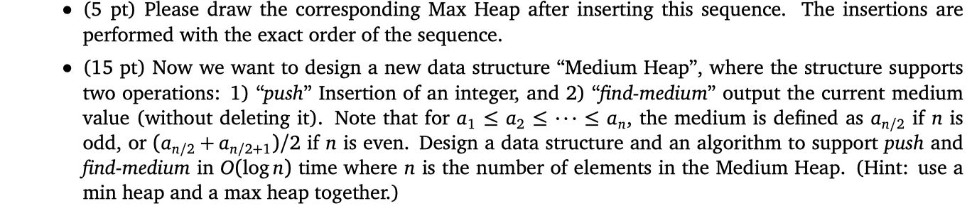 Solved 6. Given a sequence of numbers [5,8, 2, 10, 12, | Chegg.com