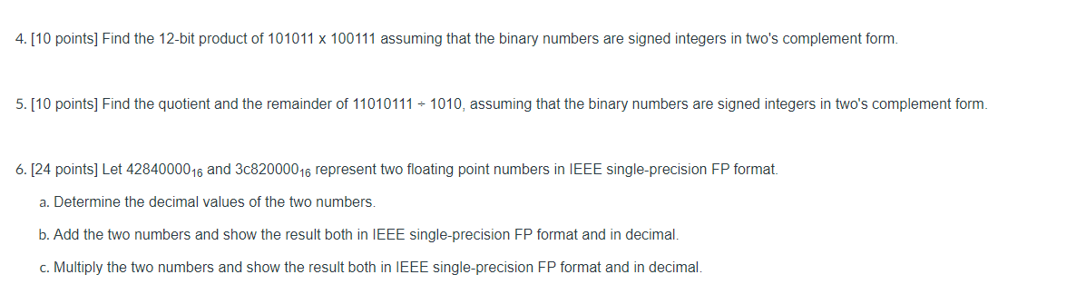Solved 4. [10 points] Find the 12-bit product of 101011 x | Chegg.com