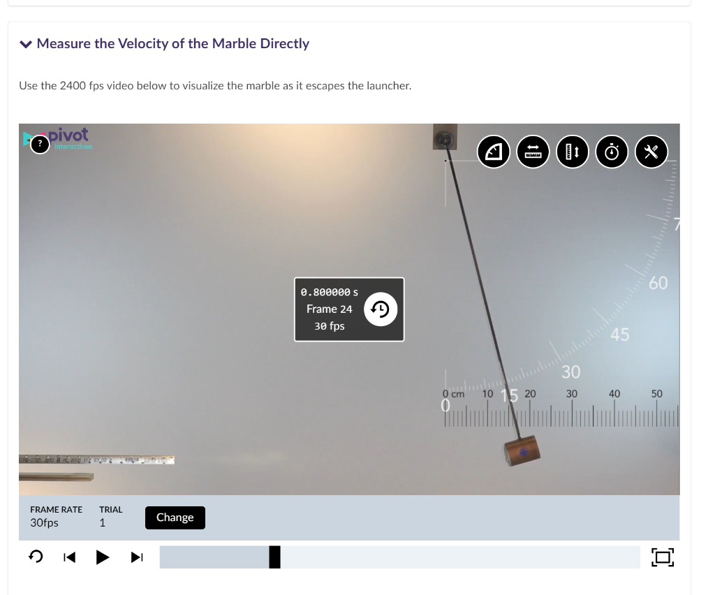 Measure the Velocity of the Marble Directly Use the | Chegg.com