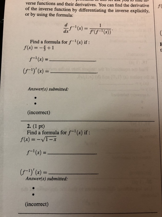 Solved verse functions and their derivatives. You can find | Chegg.com