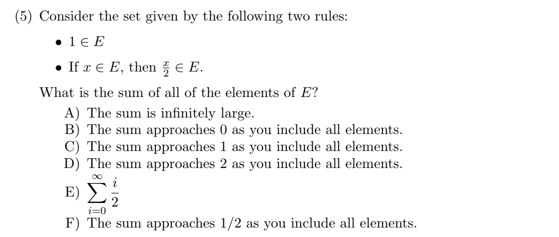 Solved (5) Consider the set given by the following two | Chegg.com