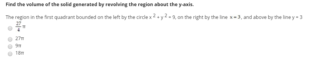 Solved Find the volume of the solid generated by revolving | Chegg.com