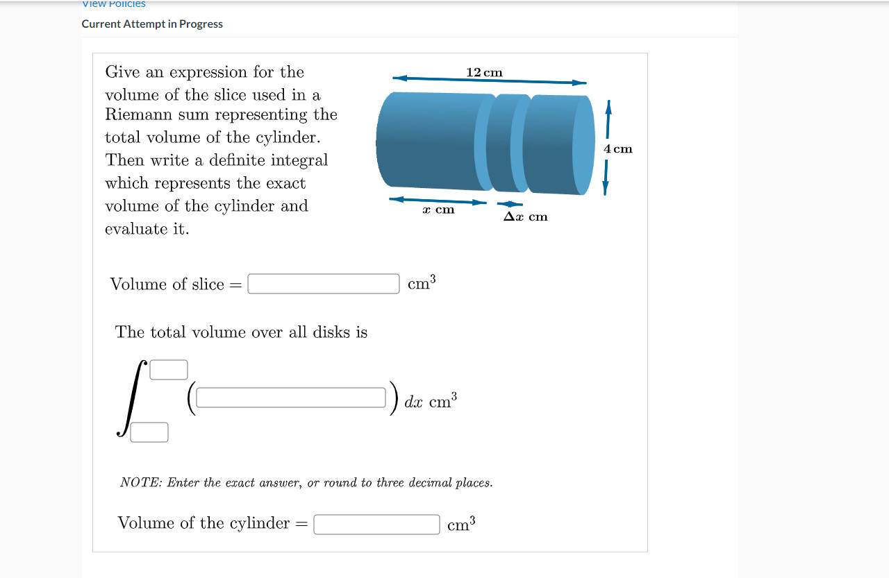 Solved View Policies Current Attempt in Progress 12 cm Give | Chegg.com