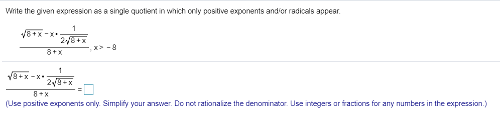 Solved Write the given expression as a single quotient in | Chegg.com