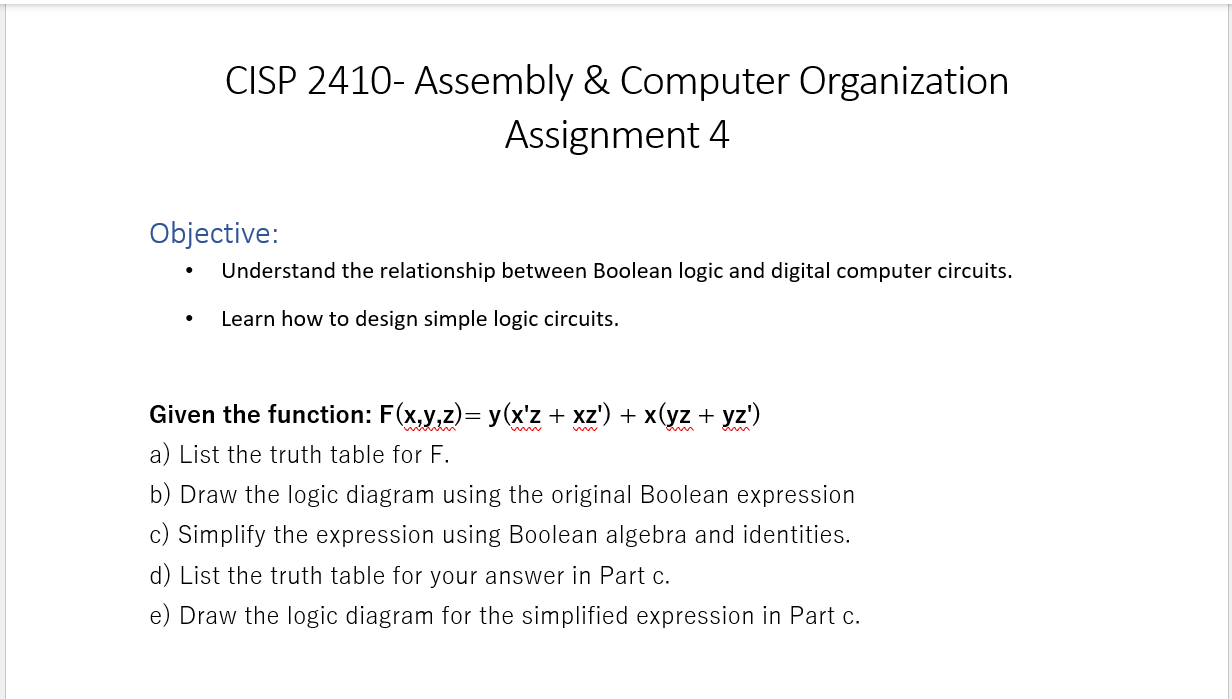 Solved CISP 2410- Assembly \& Computer Organization | Chegg.com