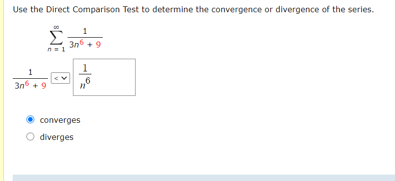 Solved Use the Direct Comparison Test to determine the | Chegg.com
