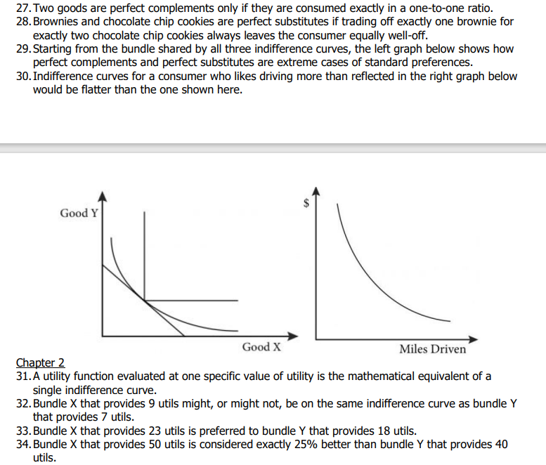 Solved 27. Two goods are perfect complements only if they | Chegg.com