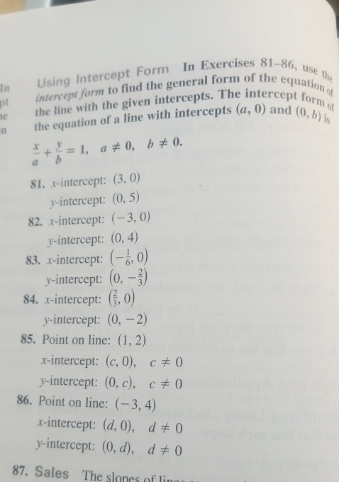 Solved In Using Intercept Form In Exercises 8I e the line | Chegg.com