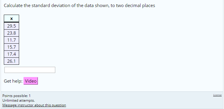 Solved Calculate the standard deviation of the data shown, | Chegg.com