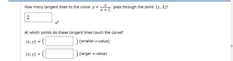 Solved X pass through the point (1, 2)? How many tangent | Chegg.com