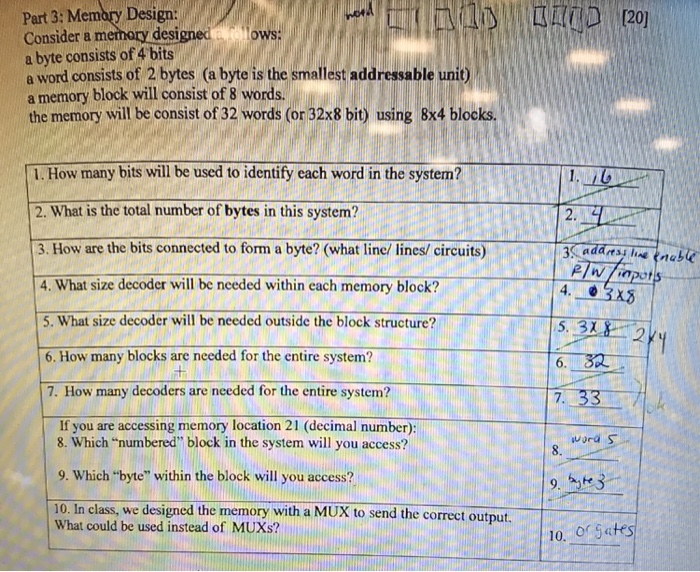 Solved How many bits will be used to identify each word in | Chegg.com
