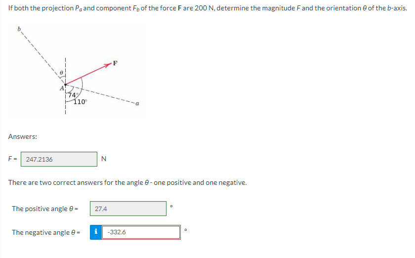 Solved If Both The Projection Pa And Component Fb Of The
