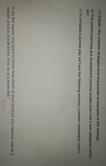 Solved 1a) Explain why imitation strategies work and provide | Chegg.com