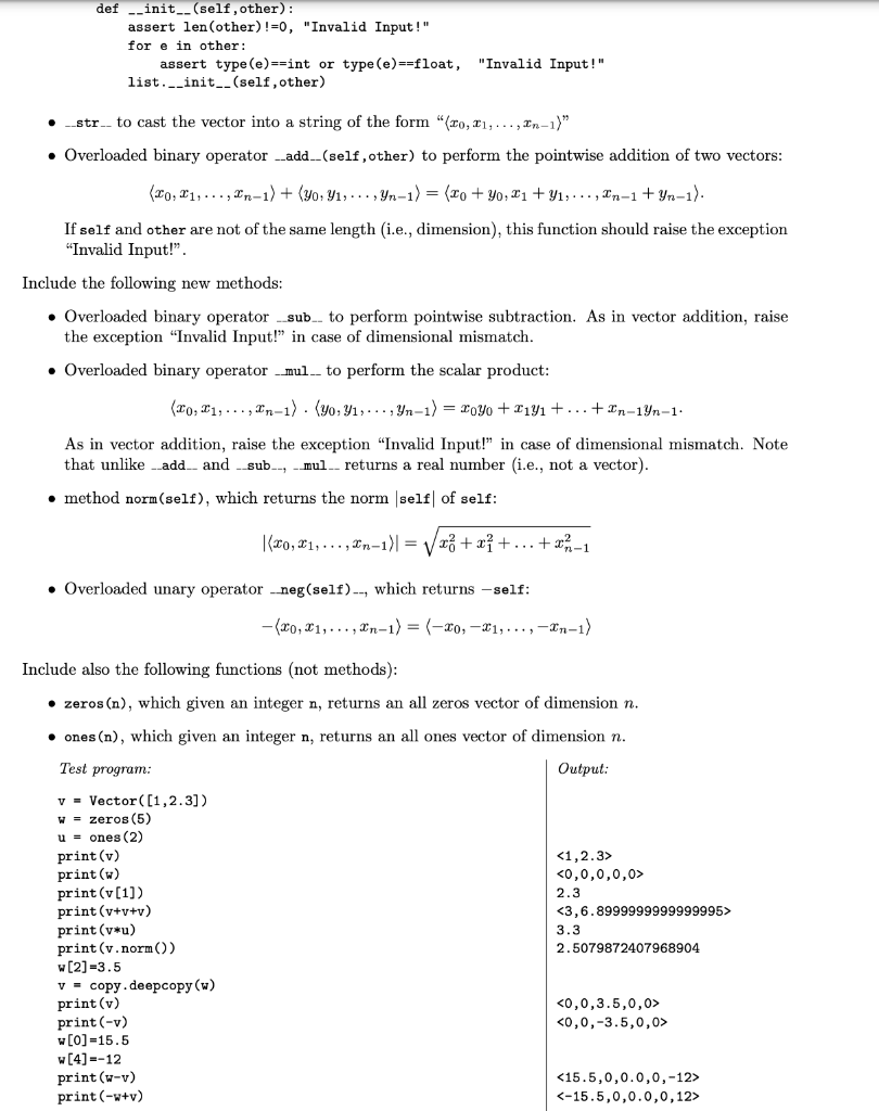 Solved Problem 3. Vector class inherited from list In this | Chegg.com