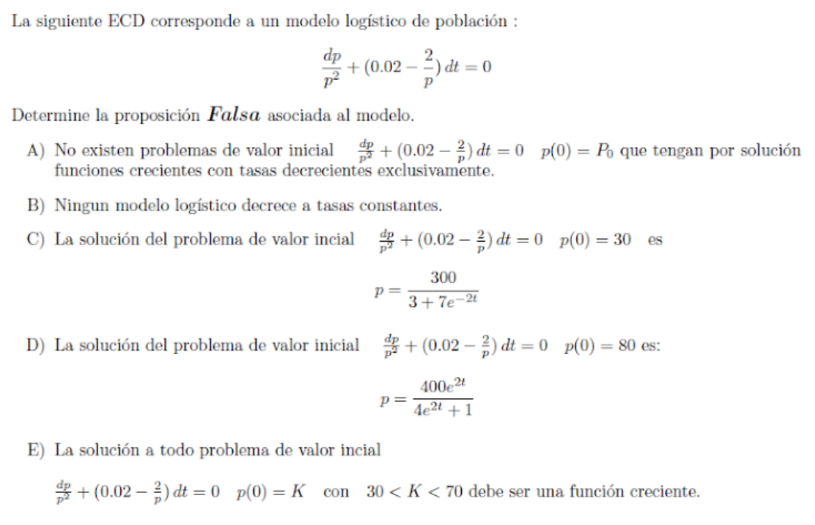 La siguiente ECD corresponde a un modelo logístico de | Chegg.com