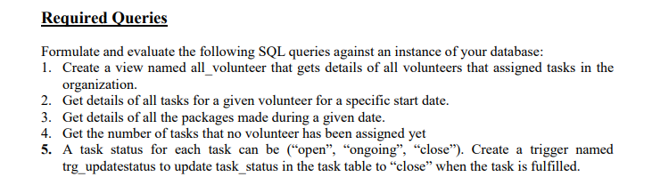 Solved Required Queries Formulate and evaluate the following | Chegg.com