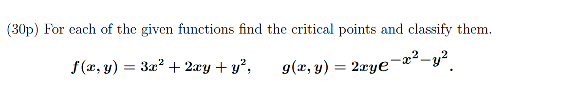 Solved (30p) ﻿For each of the given functions find the | Chegg.com