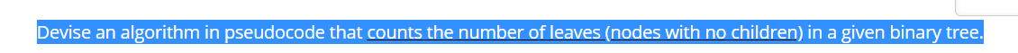 Solved Devise an algorithm in pseudocode that counts the | Chegg.com