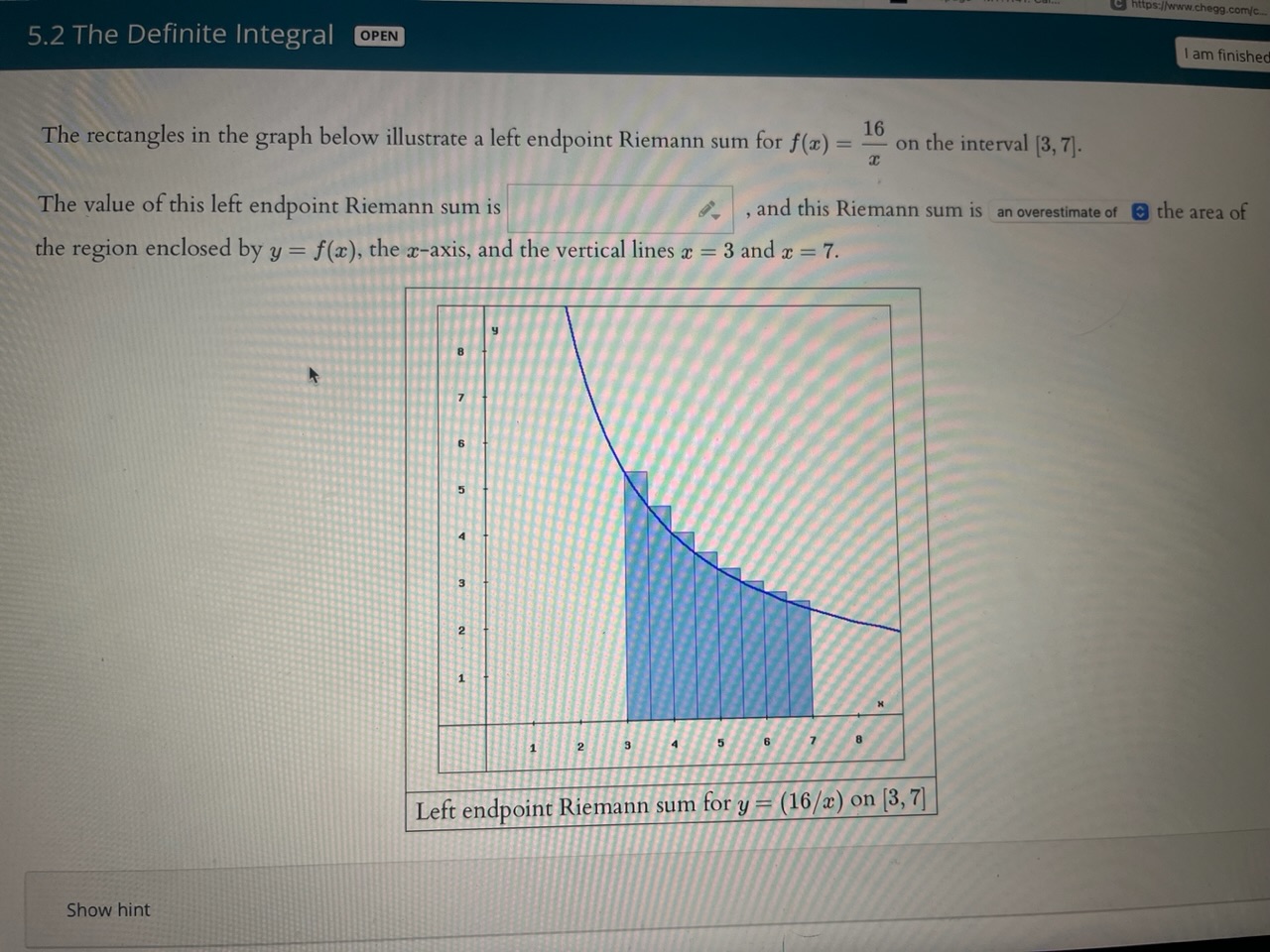 Solved The rectangles in the graph below illustrate a left | Chegg.com